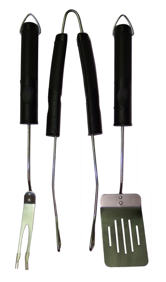 Cooking Tool Set | Gas Grill | Chrome Plated Steel | Rubber Grips