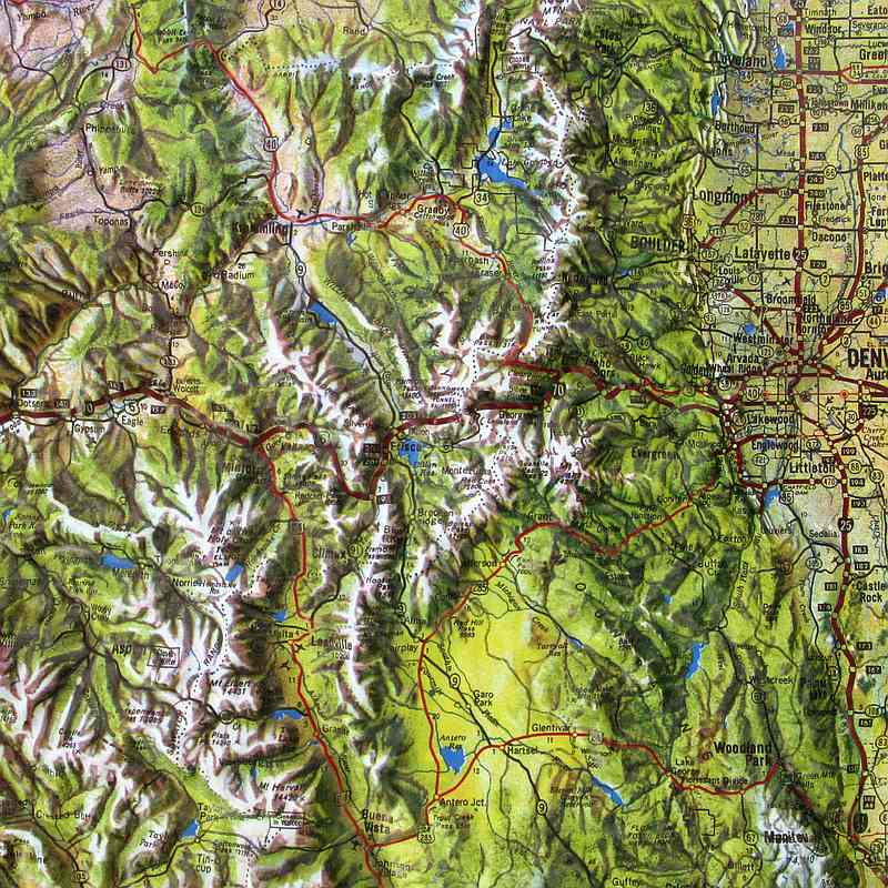 Relief Map Of Colorado 3D Raised Relief Map Of Colorado Featuring The